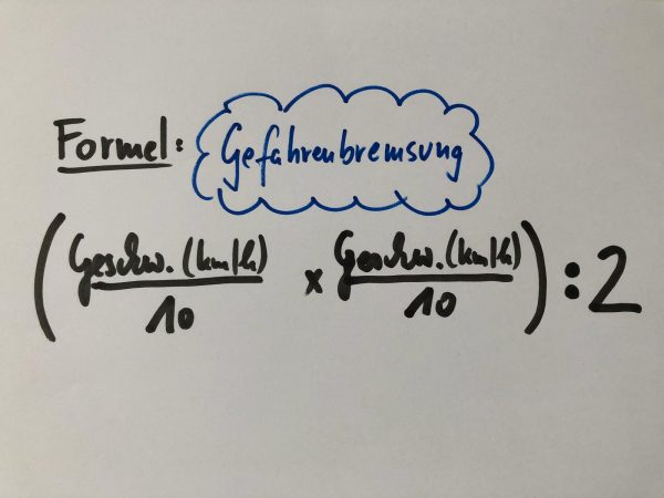 Faustformeln -> Reaktionsweg.Bremsweg.Anhalteweg. - Fahrschule FR
